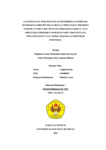 ANALISIS PASAL 90 KUHAP DALAM PEMERIKSAAN PERKARA KONEKSITAS DIHUBUNGKAN DENGAN PERATURAN ...